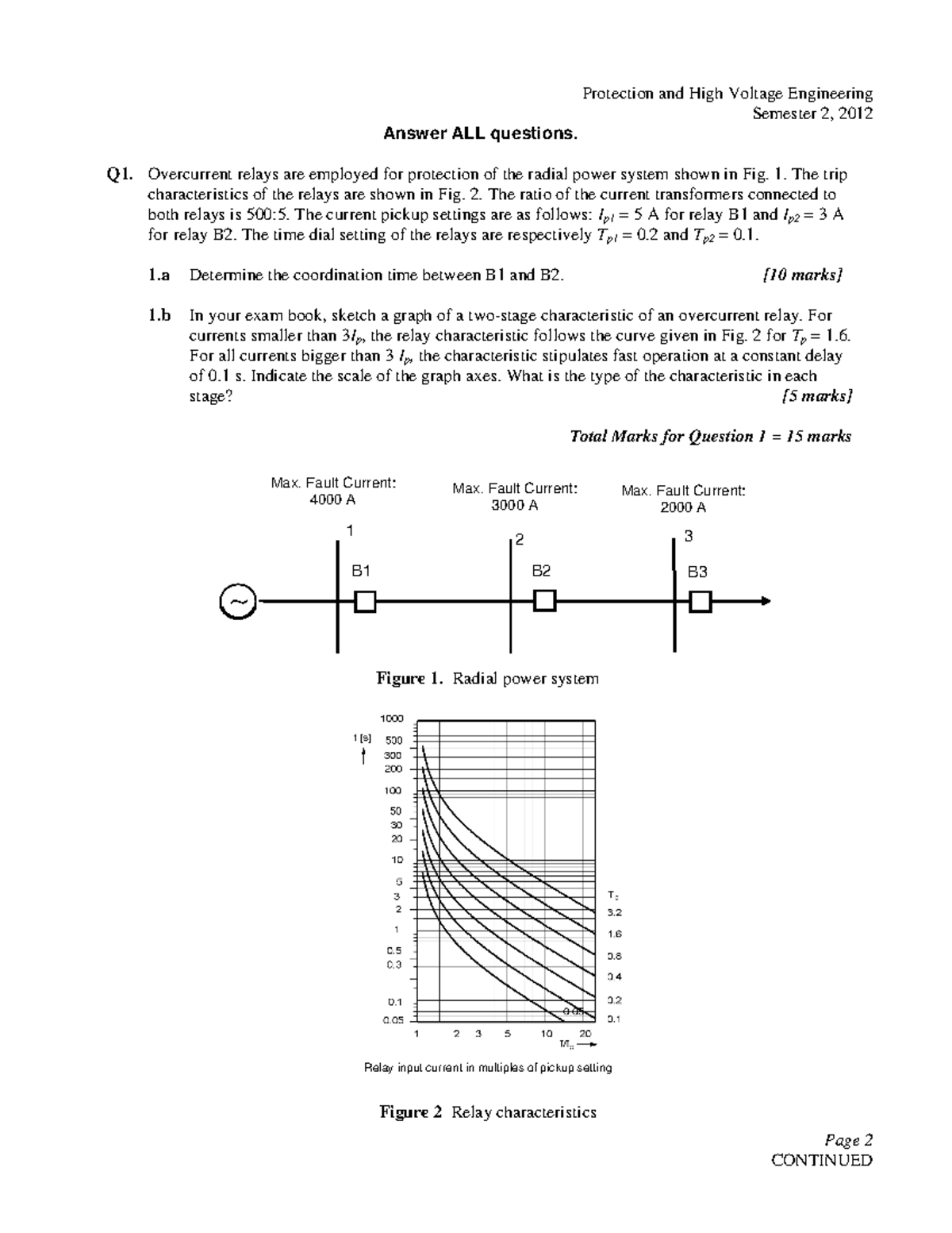Exam 2012, questions - Semester 2, 2012 Page 2 Answer ALL questions. Q1 ...