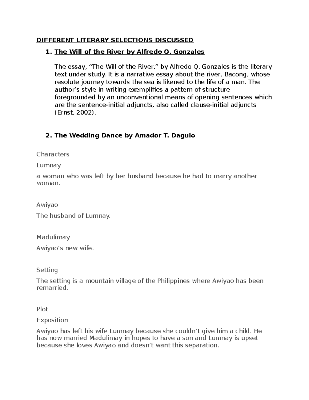 Selections-EL72 - These are selections used in literary criticism ...