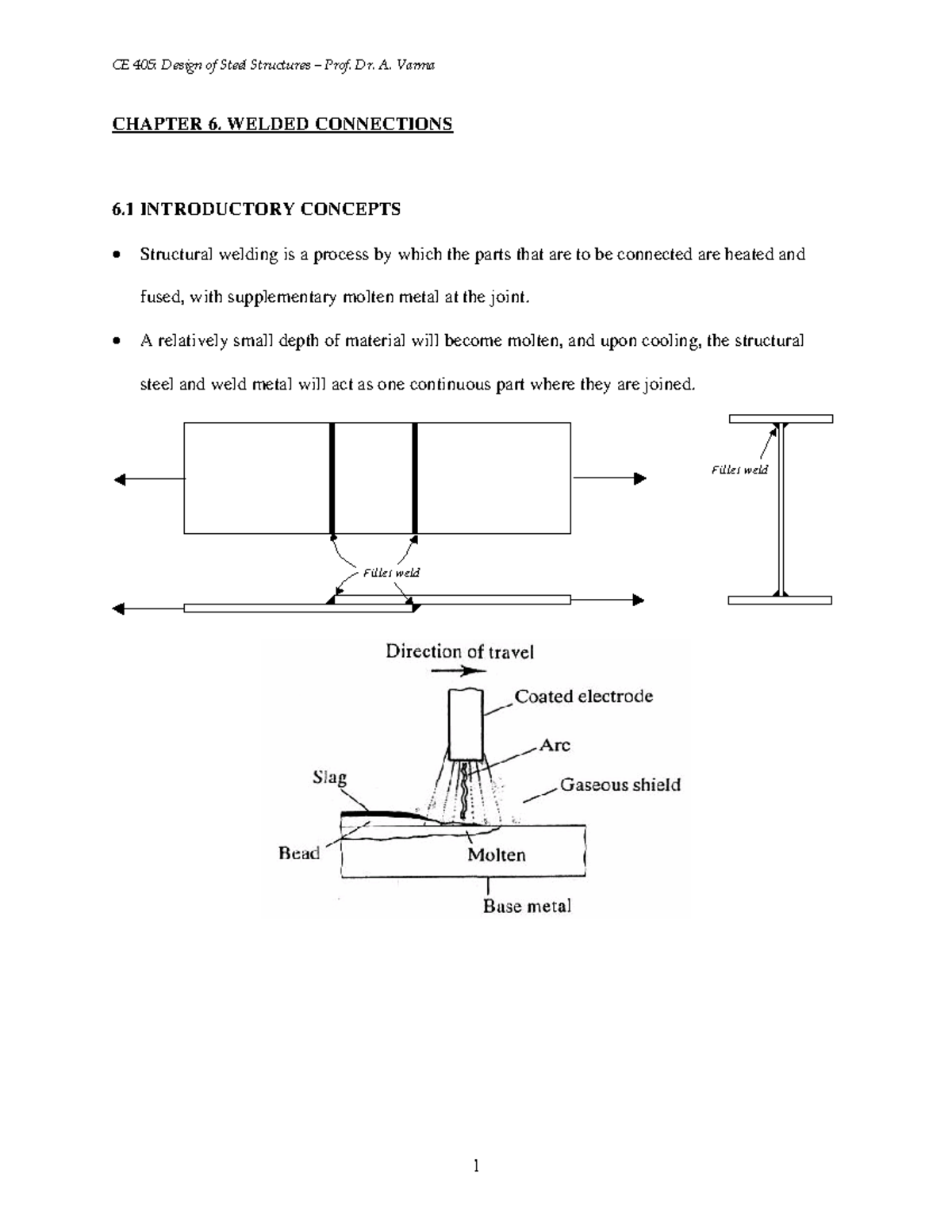Weld - Welding calculation example and explaination - CHAPTER 6. WELDED CONNECTIONS 6 ...