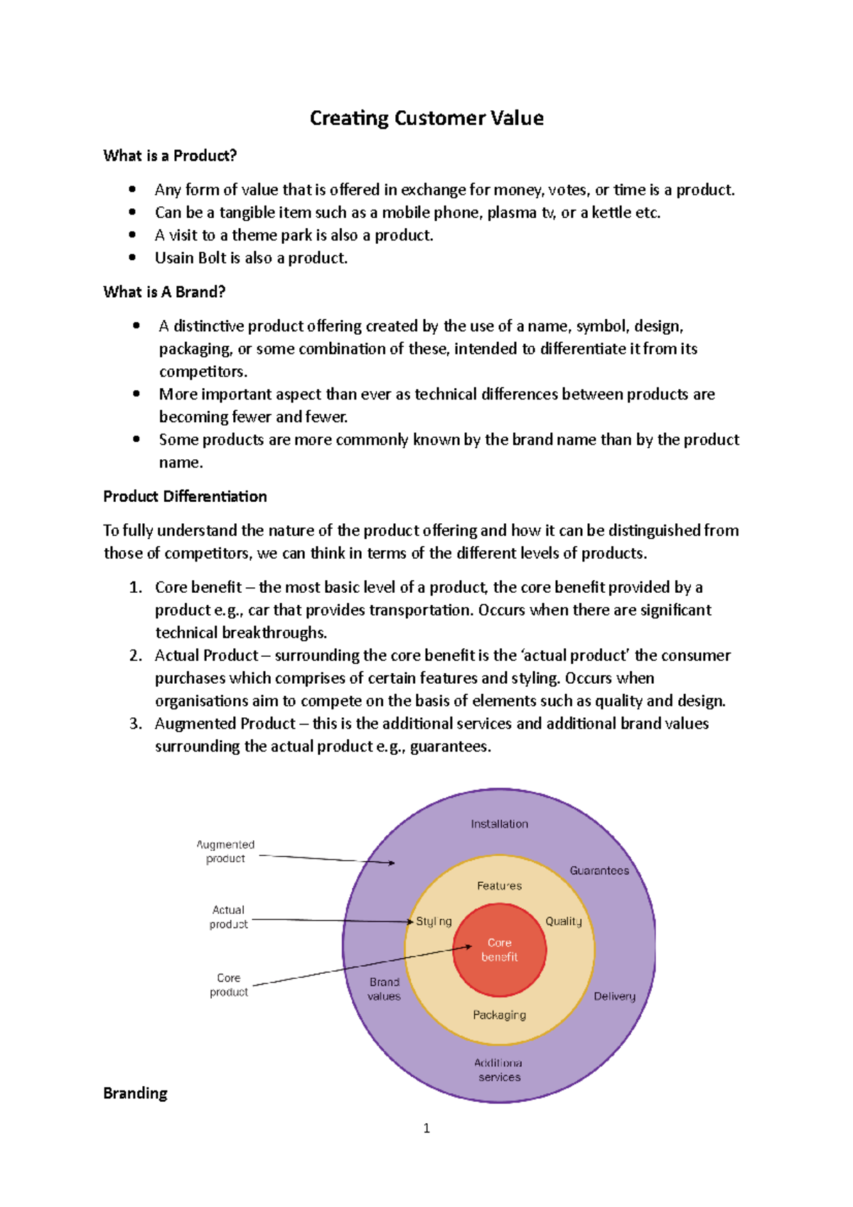 Creating Customer Value - Chapter 6 - Creating Customer Value What is a ...