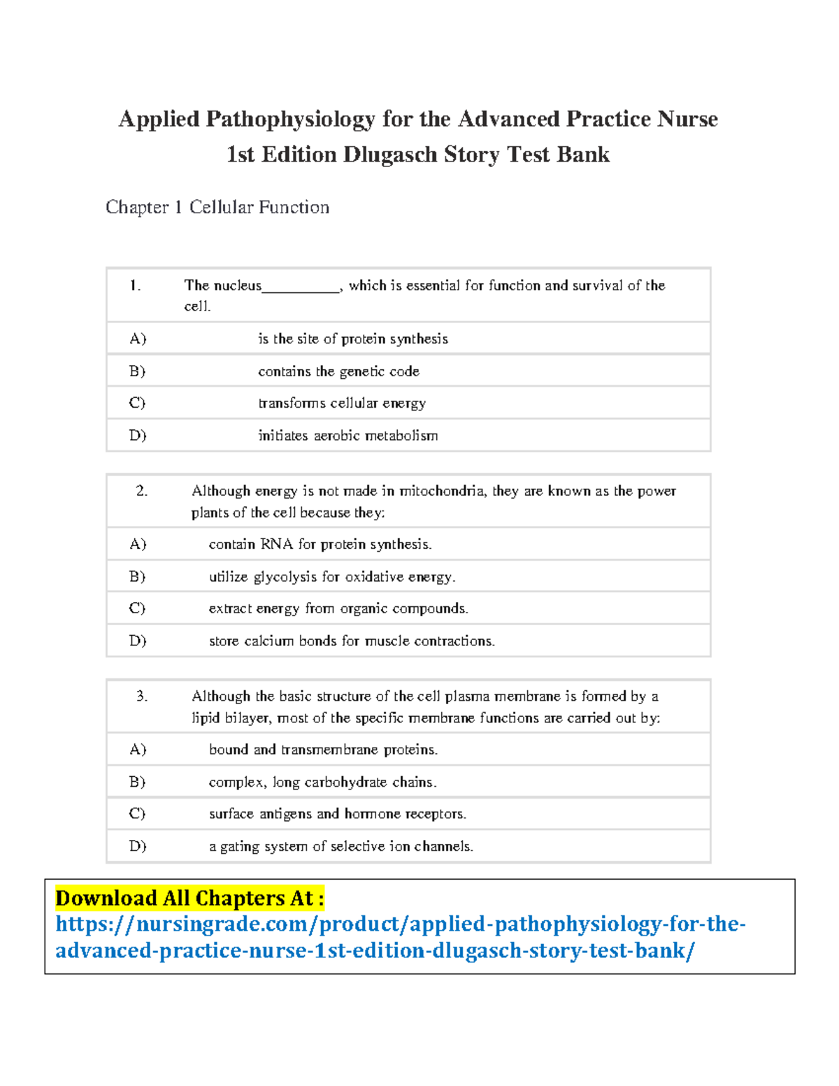 Applied Pathophysiology for the Advanced Practice Nurse 1st Edition ...