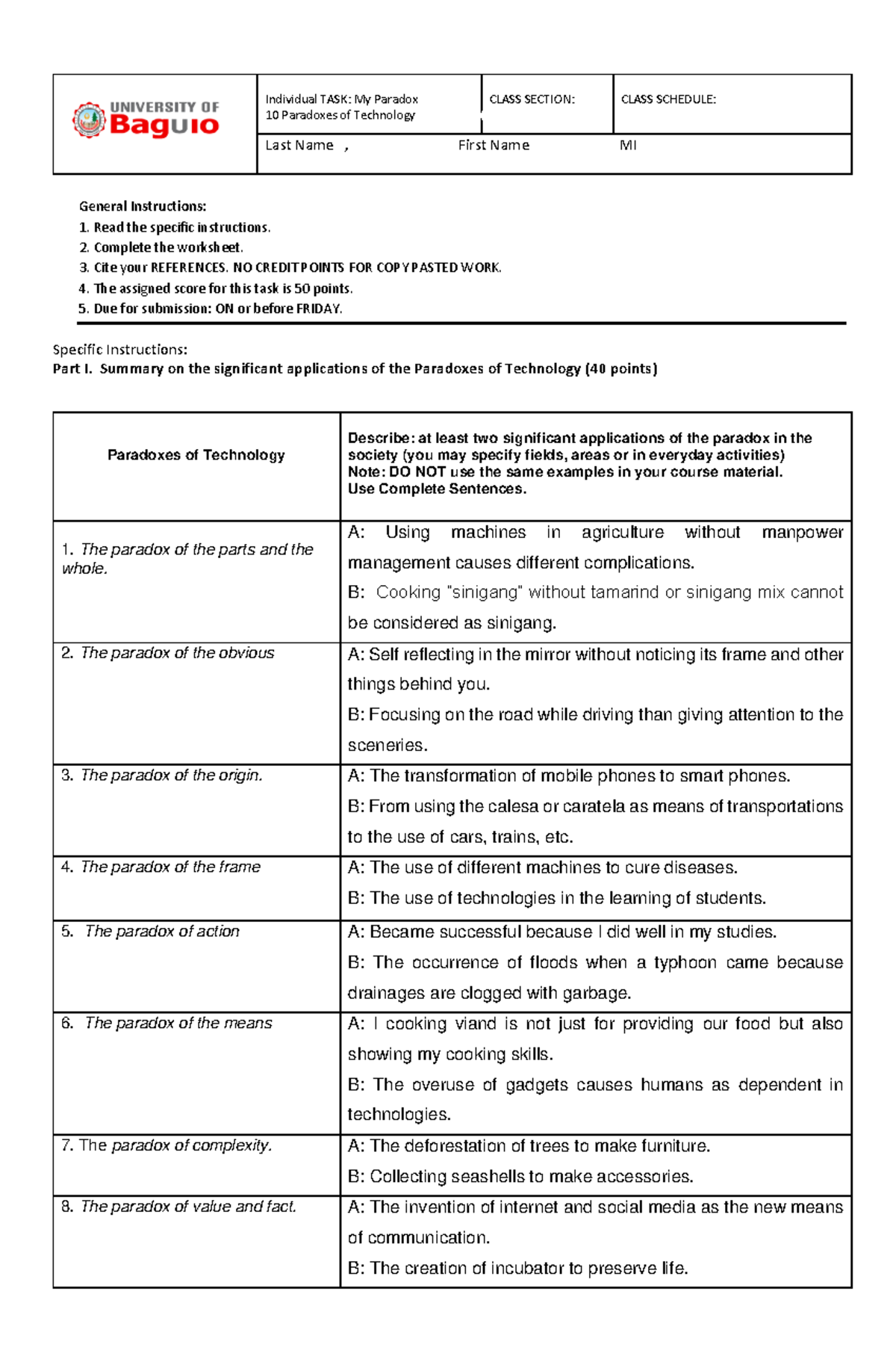 Paradoxes of Technology Scites 1 - Individual TASK: My Paradox 10 ...
