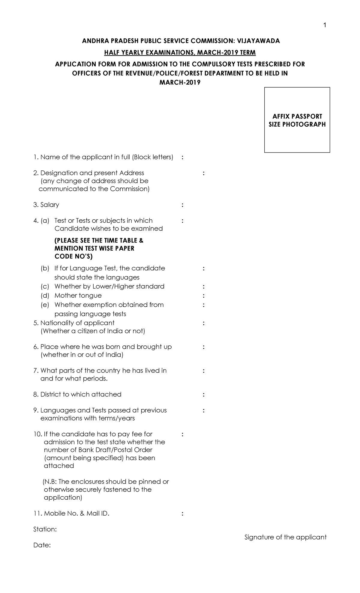 Applicationinformation - ANDHRA PRADESH PUBLIC SERVICE COMMISSION ...