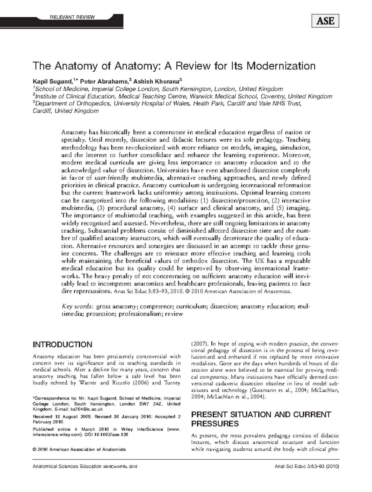 THE Anatomy OF Anatomy - article - RELEVANT REVIEW The Anatomy of ...