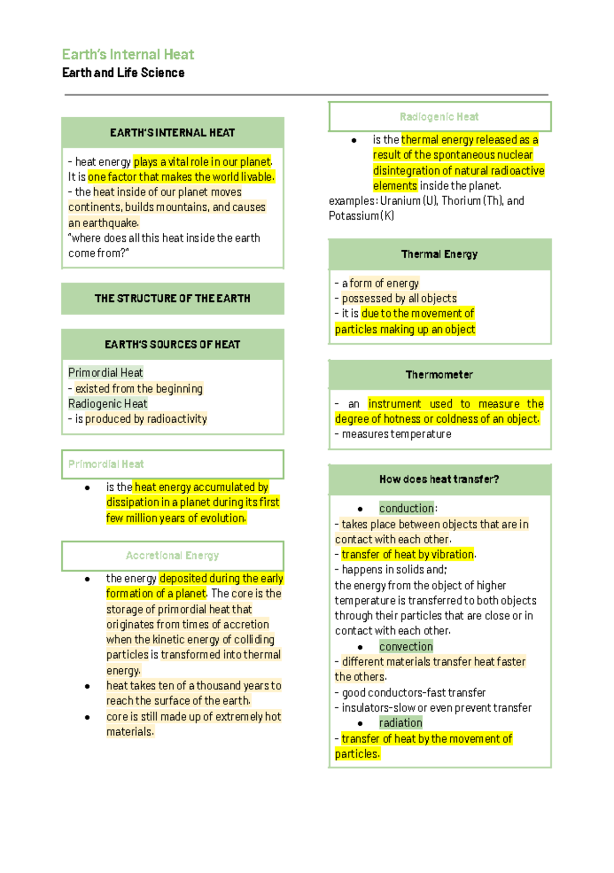 Earth's Eternal Heat - Earth’s Internal Heat Earth and Life Science ...