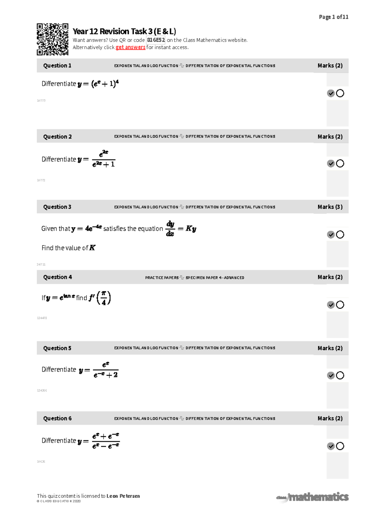 Logs and Expo - Math's Advanced Internal Resources - Year 12 Revision ...