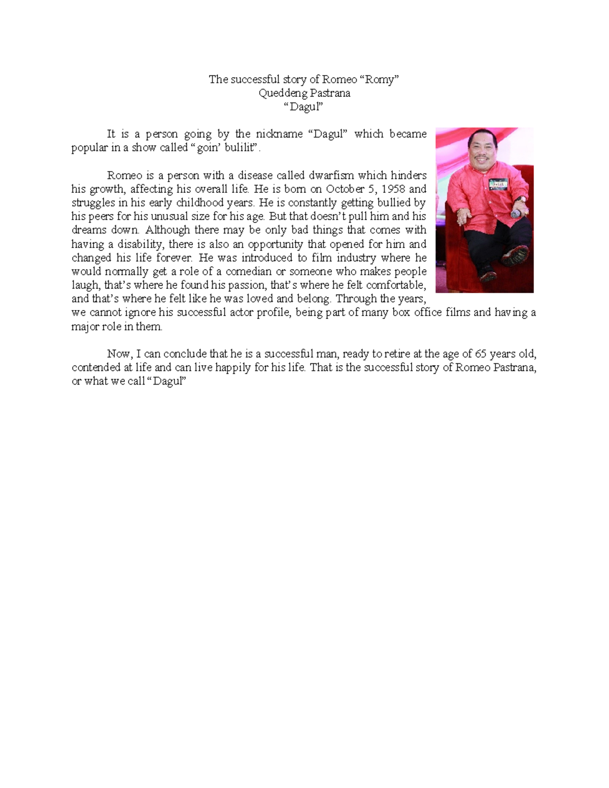 Dagul - asdasdasd - The successful story of Romeo “Romy” Queddeng ...