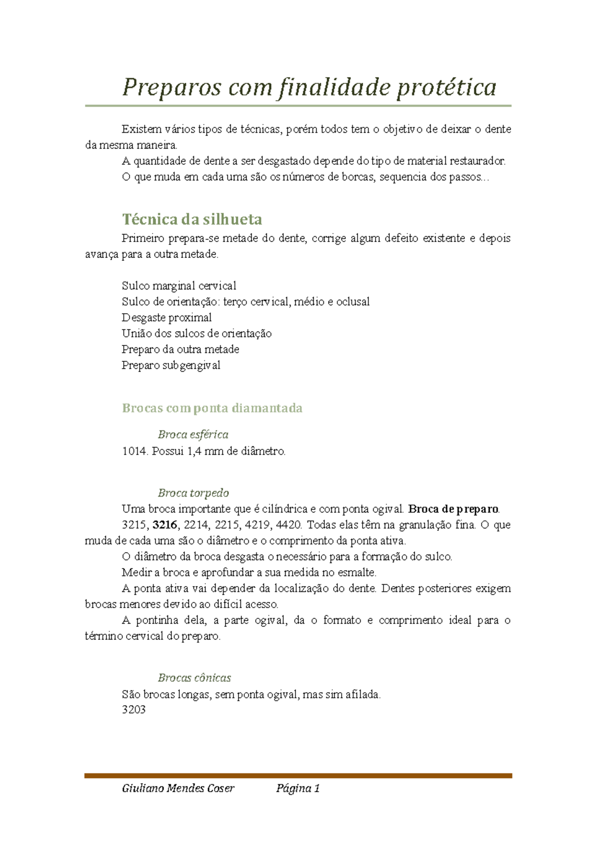 2 - Preparos com finalidade protética - Preparos com finalidade ...