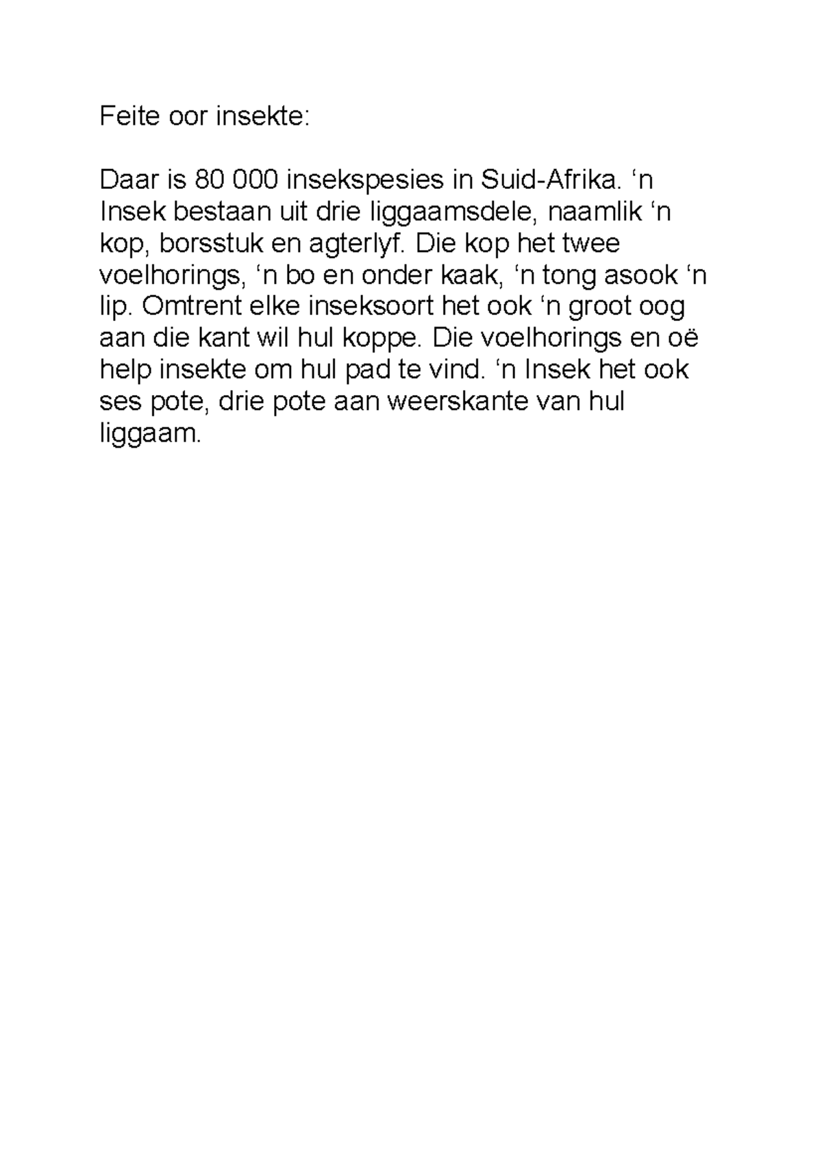 Feite oor insekte - Feite oor insekte: Daar is 80 000 insekspesies in ...