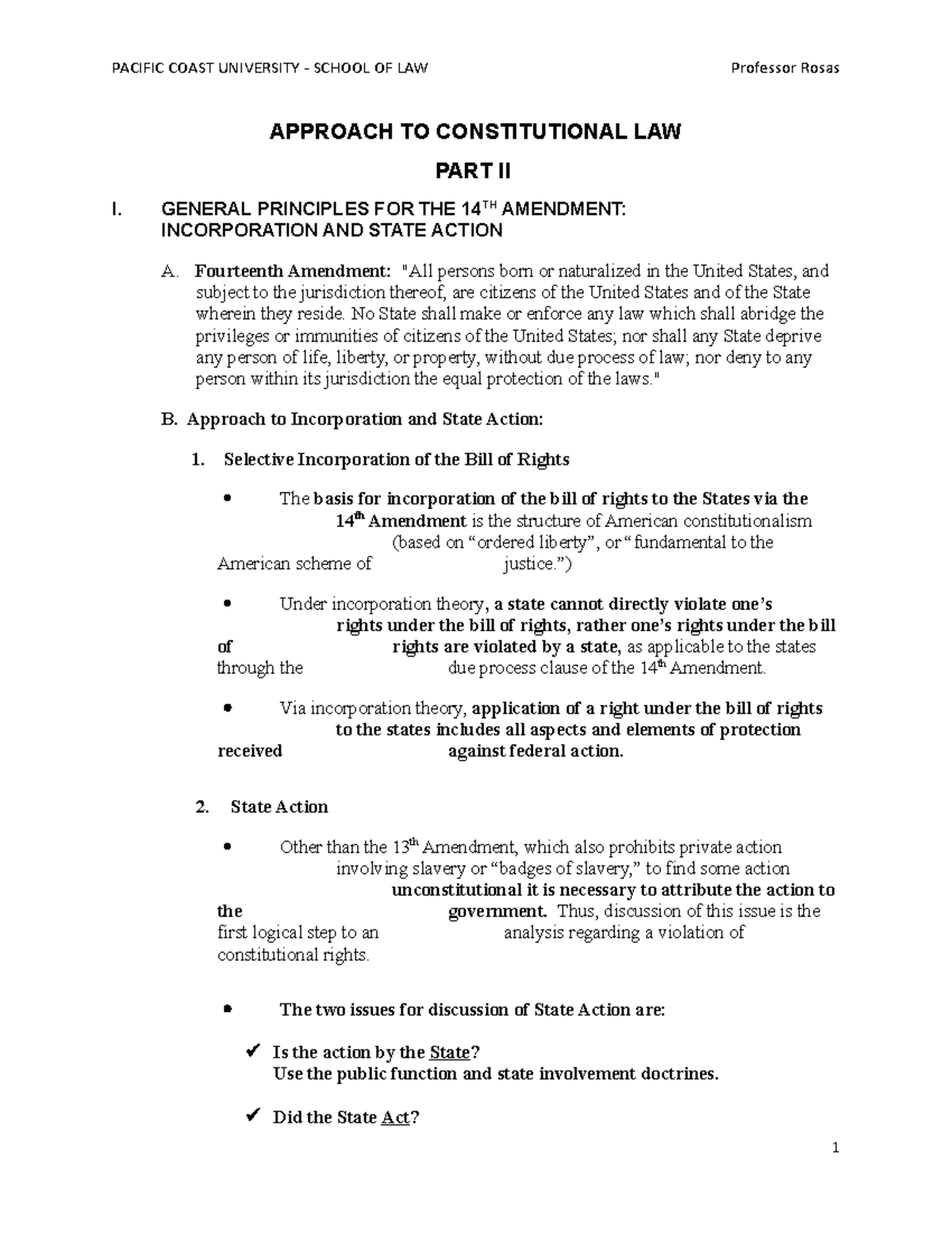 Approach TO CON LAW II, revised - APPROACH TO CONSTITUTIONAL LAW PART ...