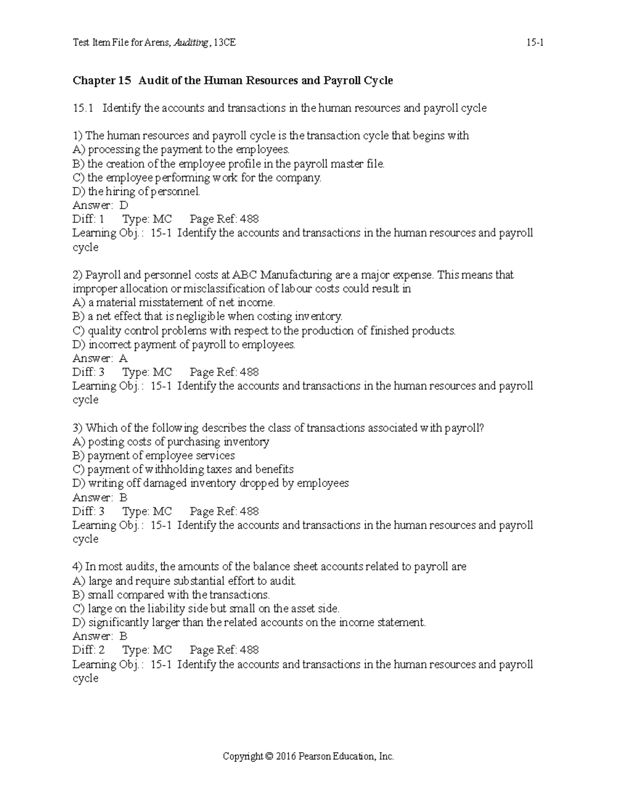 15 arens aas 13ce tif 15 - Chapter 15 Audit of the Human Resources and ...