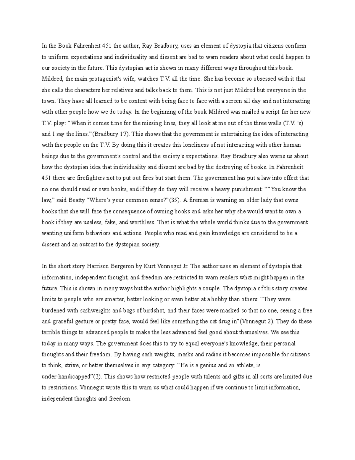 Copy of F451 assessment - In the Book Fahrenheit 451 the author, Ray ...