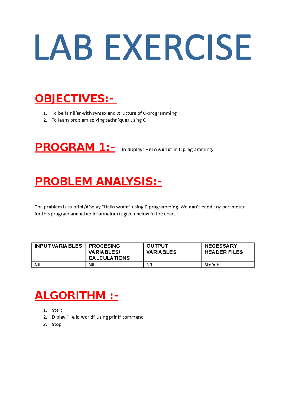 064 Sankalp Suman C Programming 1st Sem Objectives To Be Familiar With Syntax And Structure