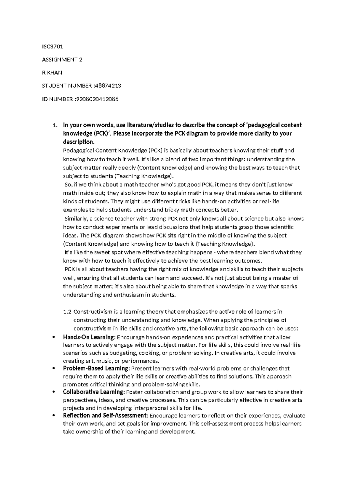 ISC3701 2024 ASSIGNMENT - ISC ASSIGNMENT 2 R KHAN STUDENT NUMBER : ID ...