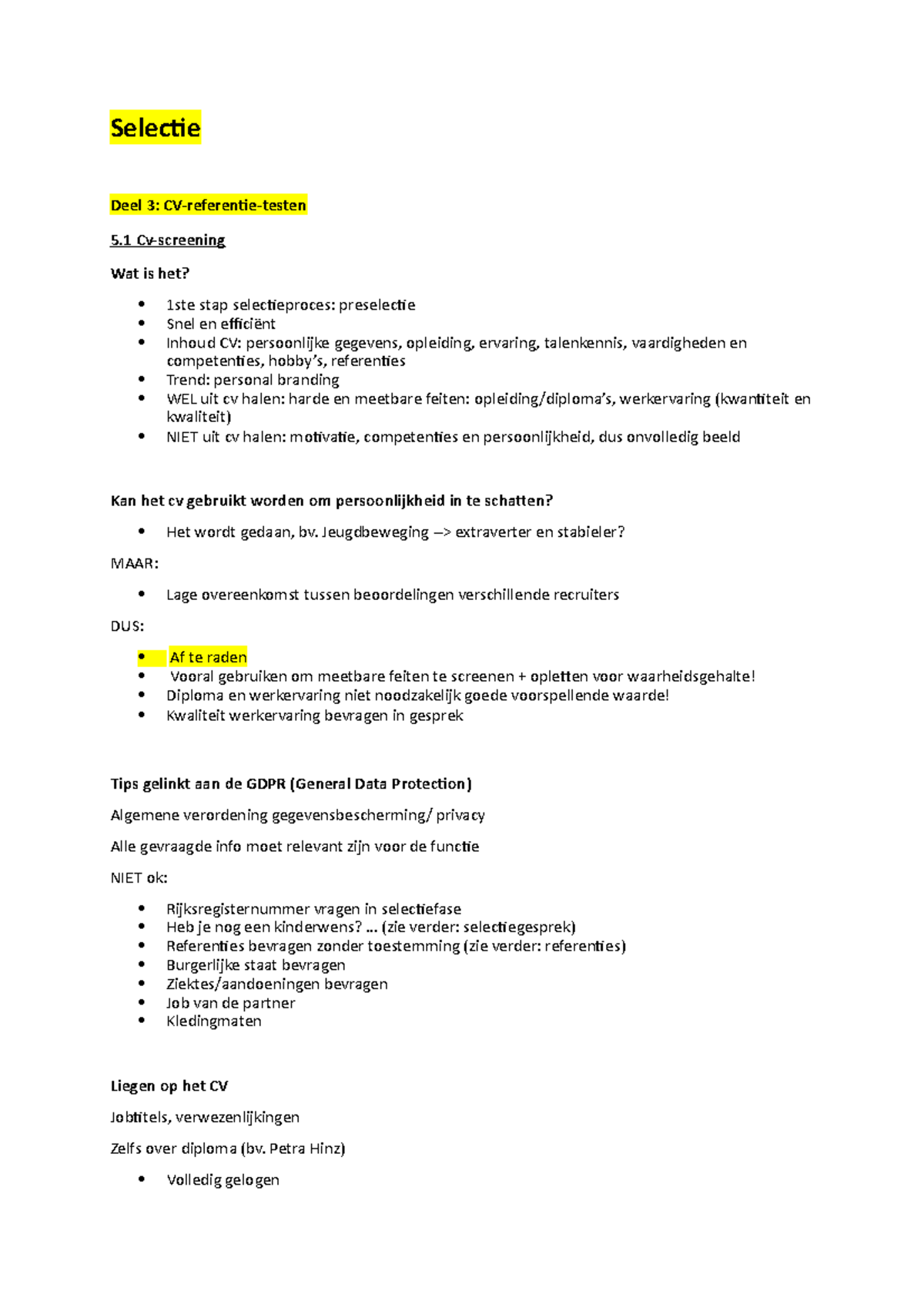 Selectie CV-referentie-testen - Selectie Deel 3: CV-referentie-testen 5 ...