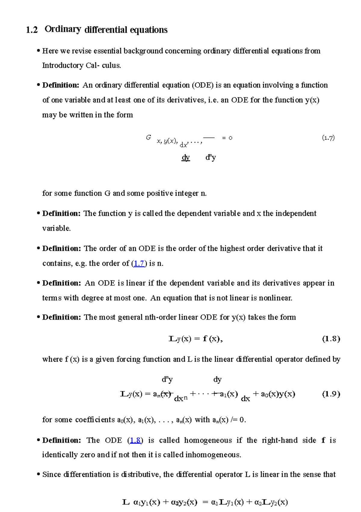 FS-PDE-2 - Ordinary differential equations - 1 Ordinary differential ...