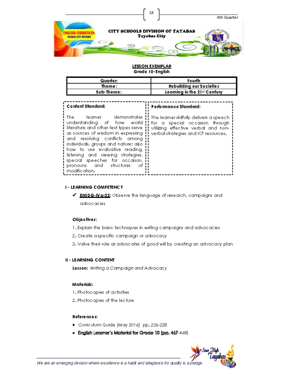 DLL 4 - Detailed lesson plan in English 10 - 4th Quarter LESSON ...