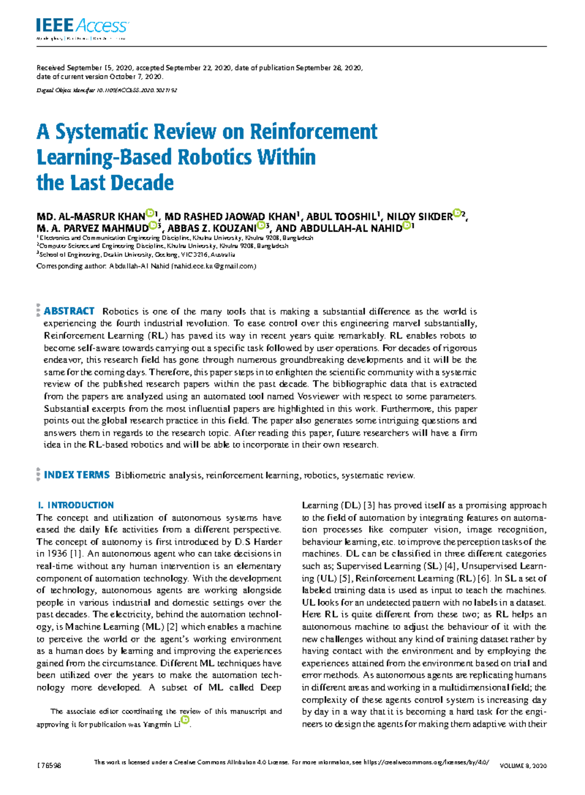Review on Reinforcement Learning - Based Robotics Within the Last ...