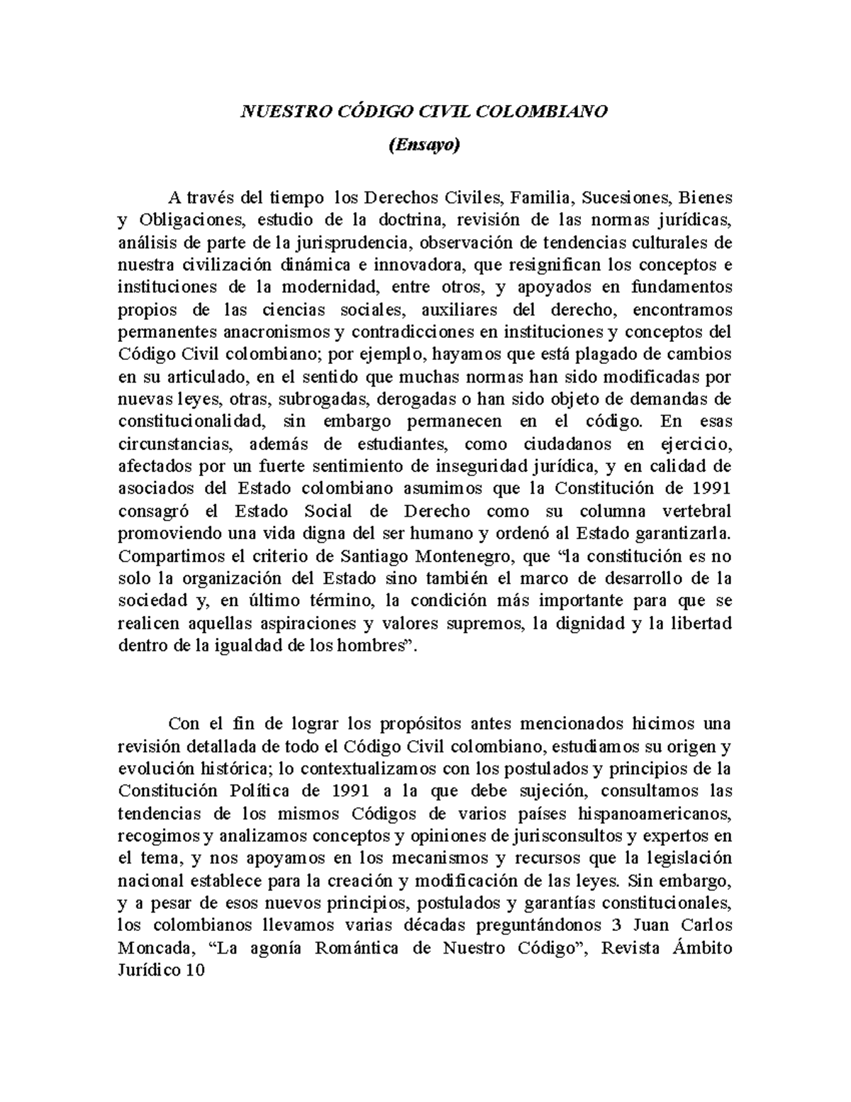 Nuestro Código Civil Colombiano - NUESTRO CÓDIGO CIVIL COLOMBIANO ...