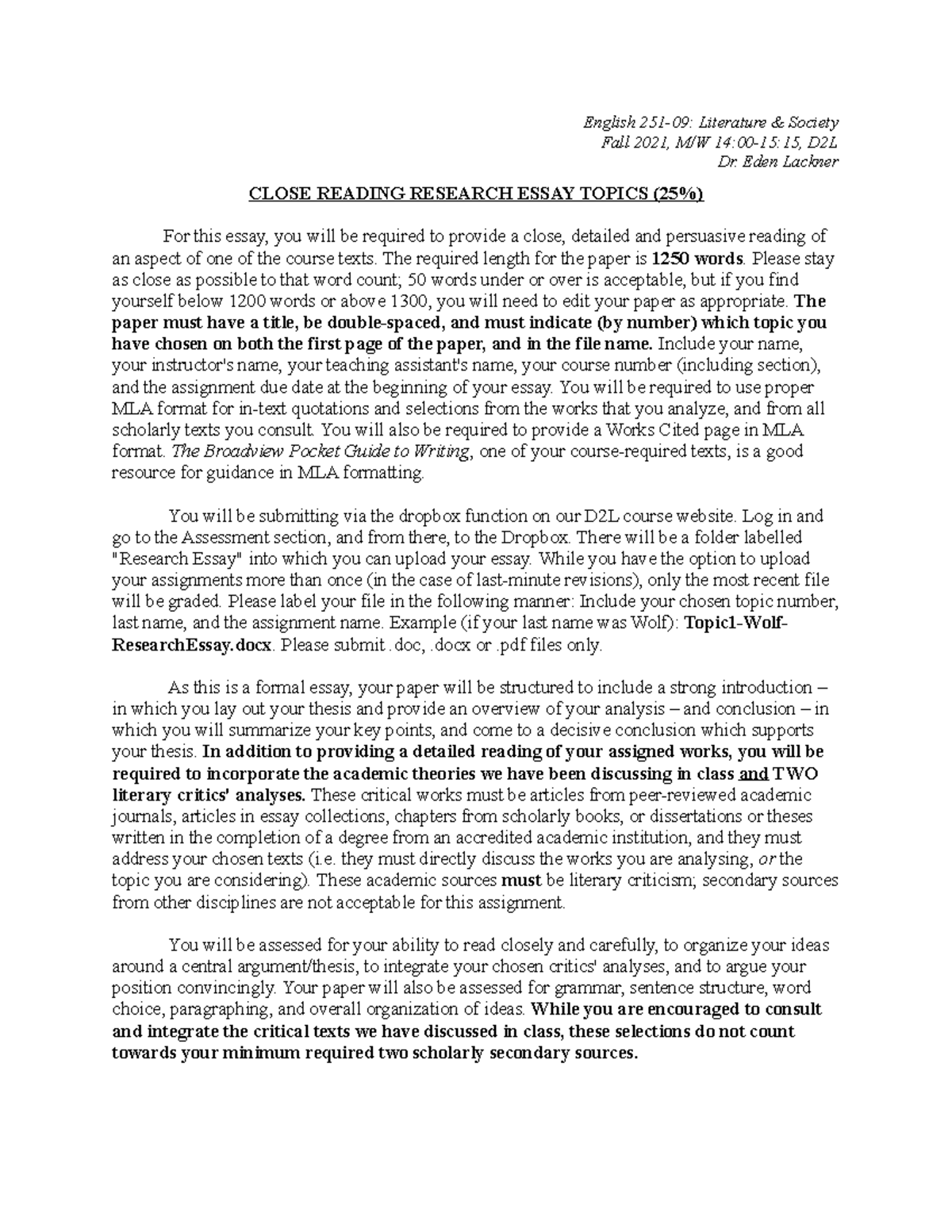 English 251 Close Reading Research - English 251-09: Literature ...