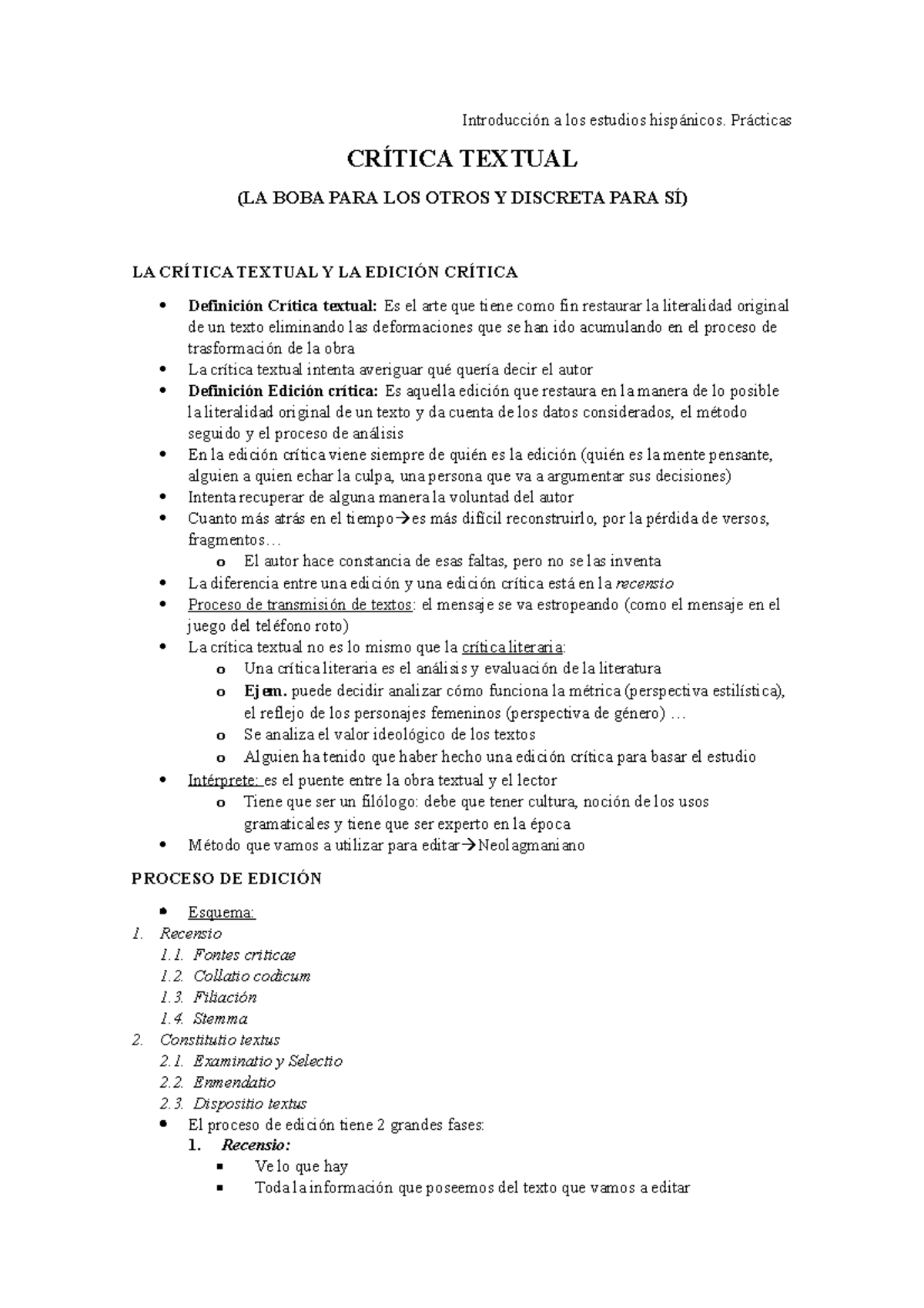 Crítica textual - Introducción a los estudios hispánicos. Prácticas ...