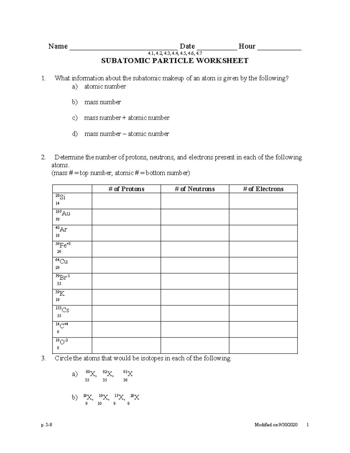 9616 odev worksheet-subatomic-particles-wksht - Name ___________________________ Date ...