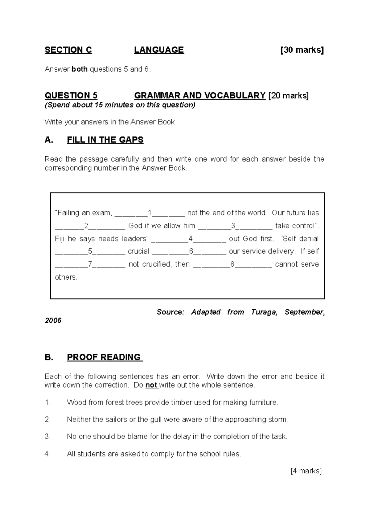 Form 6 Term 1 - notes - “Failing an exam, 1 not the end of the world ...