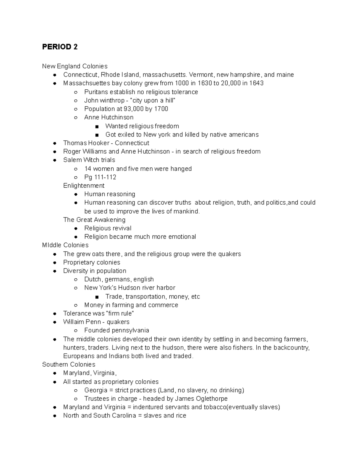 Period 2 - PERIOD 2 New England Colonies Connecticut, Rhode Island ...