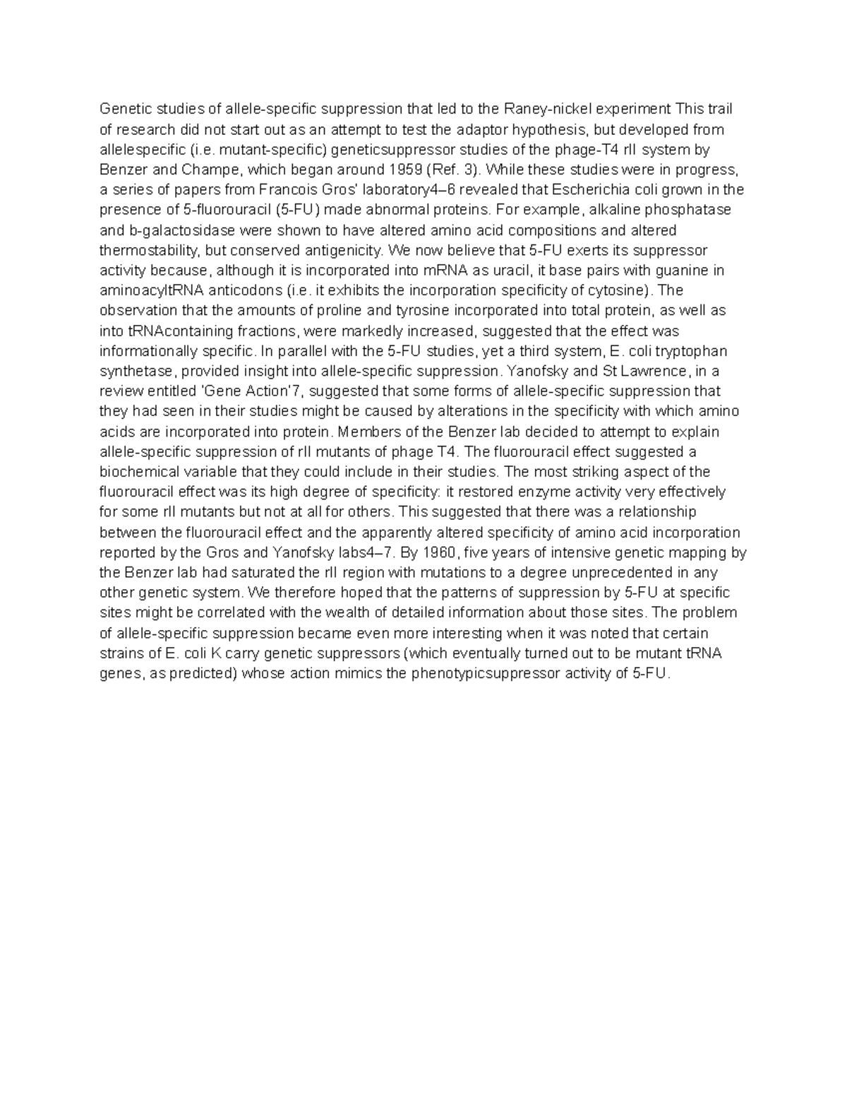 Genetic code 22 - Genetic studies of allele-specific suppression that ...