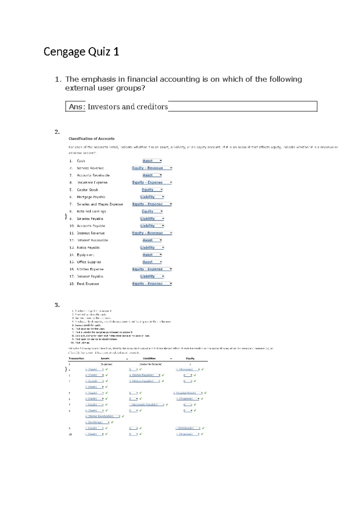 Cengage Quiz 1 - practice questions - AD1101 - Cengage Quiz 1 1. The ...