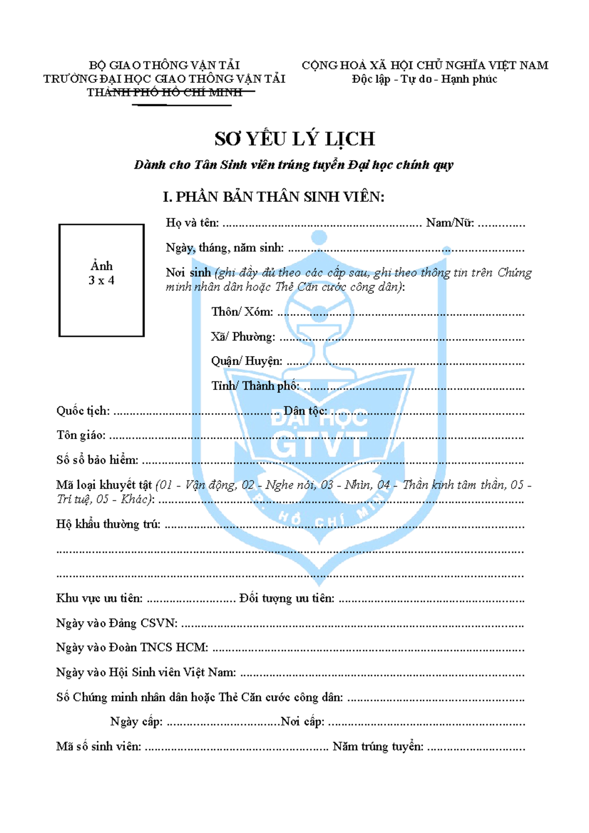 Mau-so-yeu-ly-lich 2 - SYLK - BỘ GIAO THÔNG VẬN TẢI TRƯỜNG ĐẠI HỌC GIAO ...