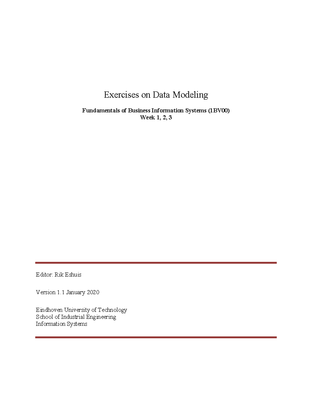 Exercises Week 1,2,3-Data Modeling - Exercises on Data Modeling Fundamentals of Business ...