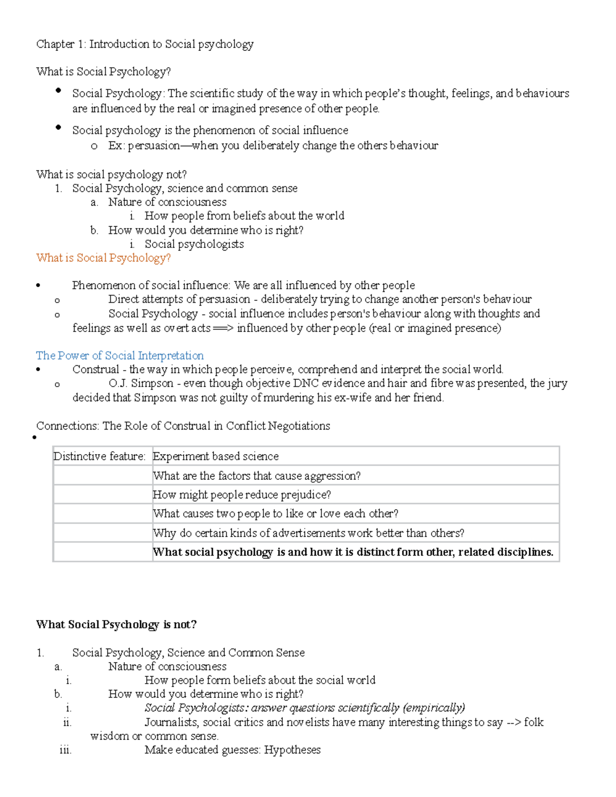 PSYB10 Chapter 1 - Textbook Notes - Chapter 1: Introduction to Social ...
