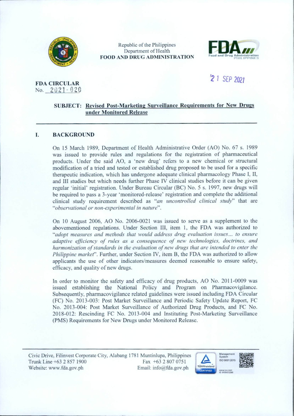 FDA-Circular-No - FDA Circular - STATES Republic of the Philippines ... FDA-Circular-No - FDA Circular - STATES Republic of the Philippines ...