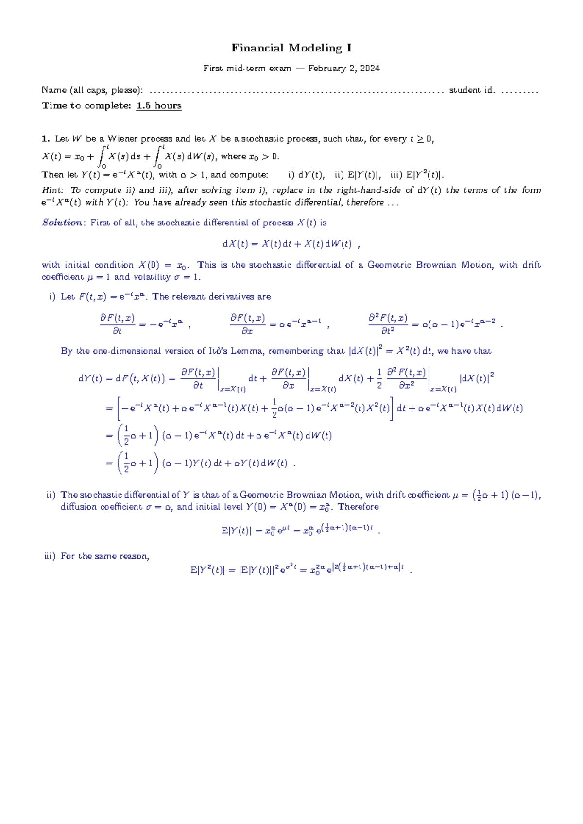 20240202 ie - Notes - Financial Modeling I First mid-term exam ...