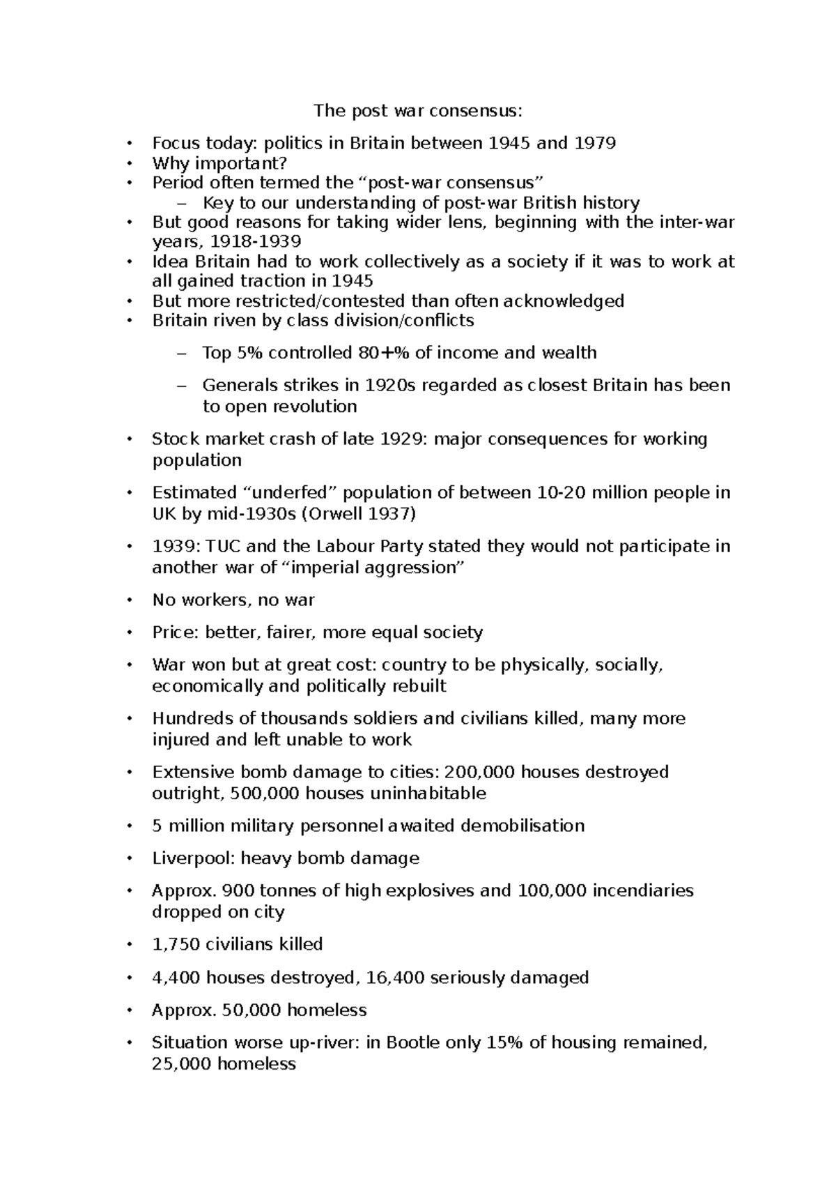 The post war consensus-2 - The post war consensus: Focus today ...