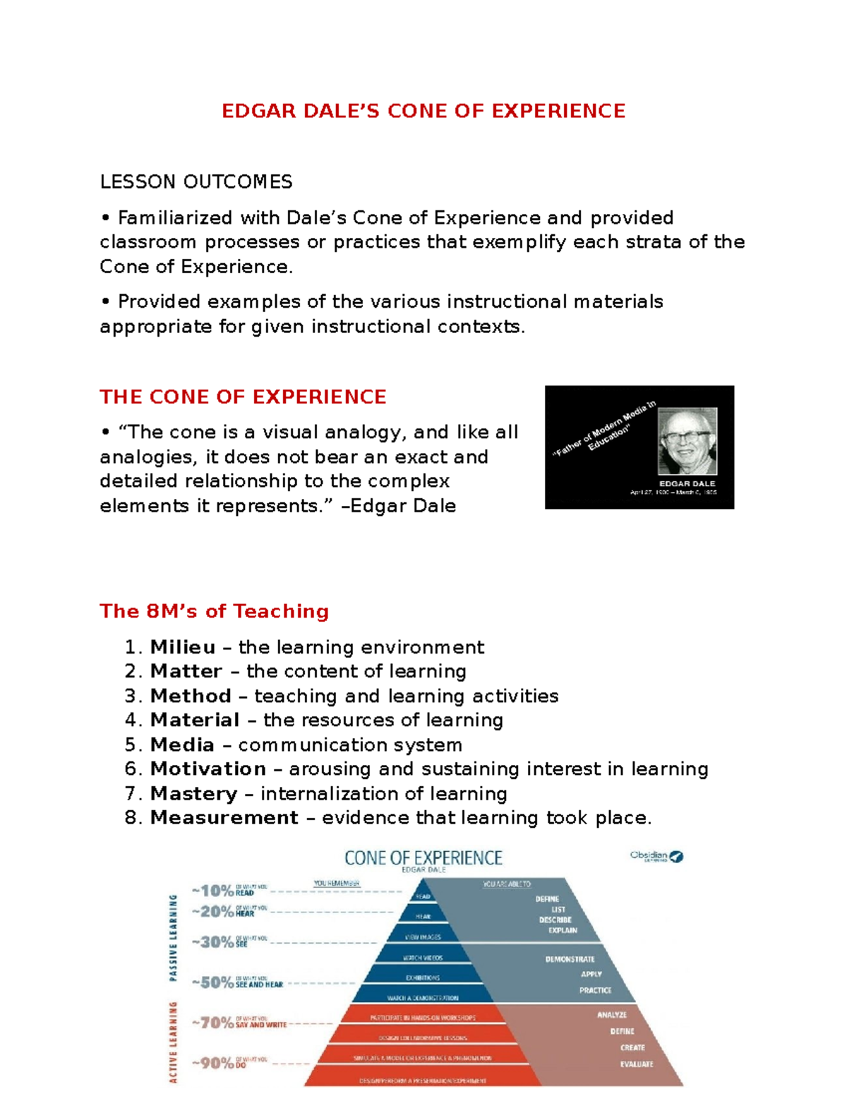 Edgar- Dales-CONE-OF- Experience Edgar - EDGAR DALE’S CONE OF ...