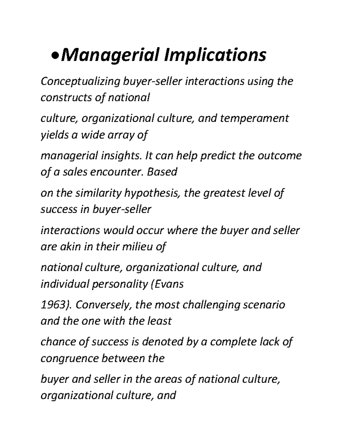 Business management prectice notes 36 - • Managerial Implications ...