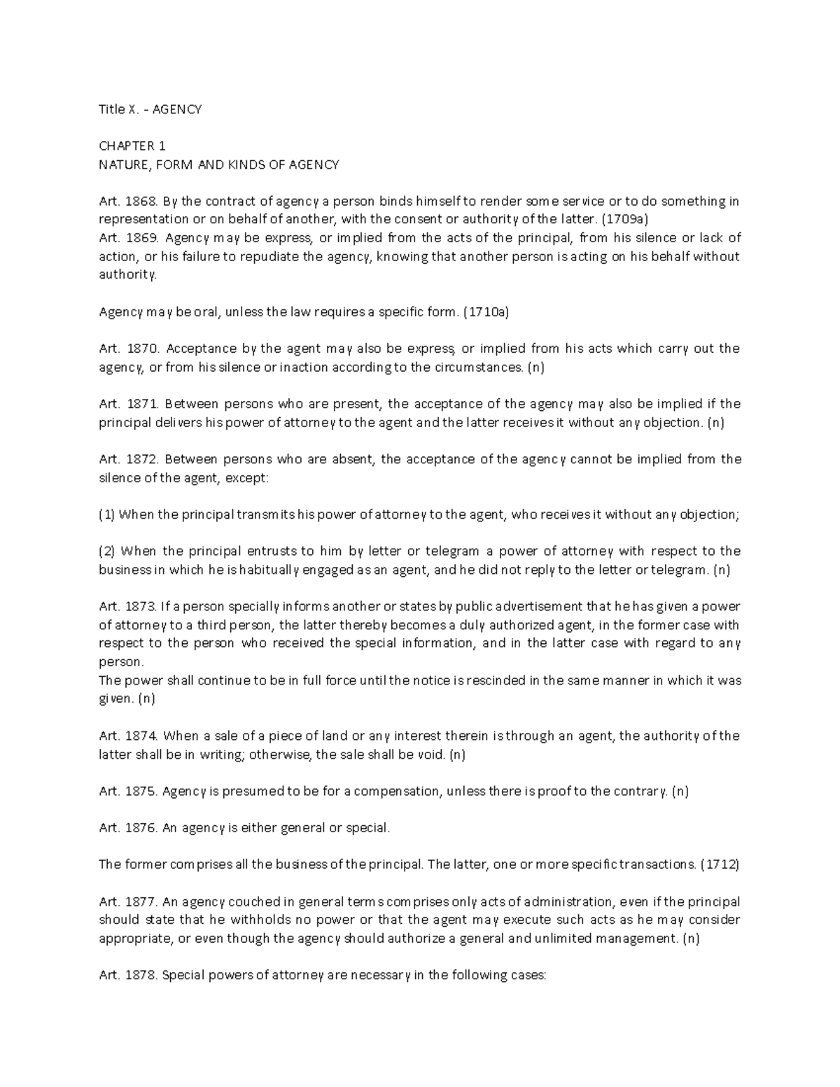 Agency civil code - Bachelor of law - MSU Main - Studocu