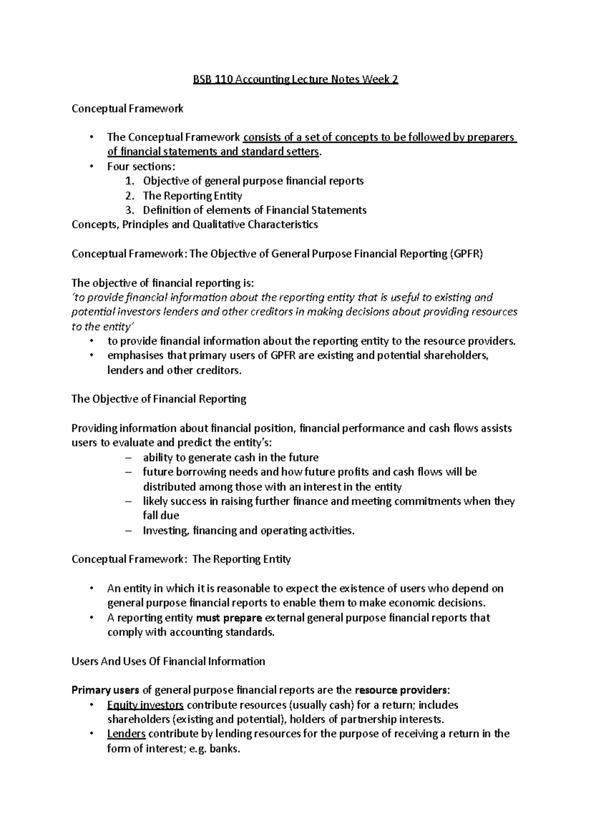 Accounting Lecture Notes Week 2 Four Sections Objective Of General accounting-lecture-notes-week-2-four-sections-objective-of-general