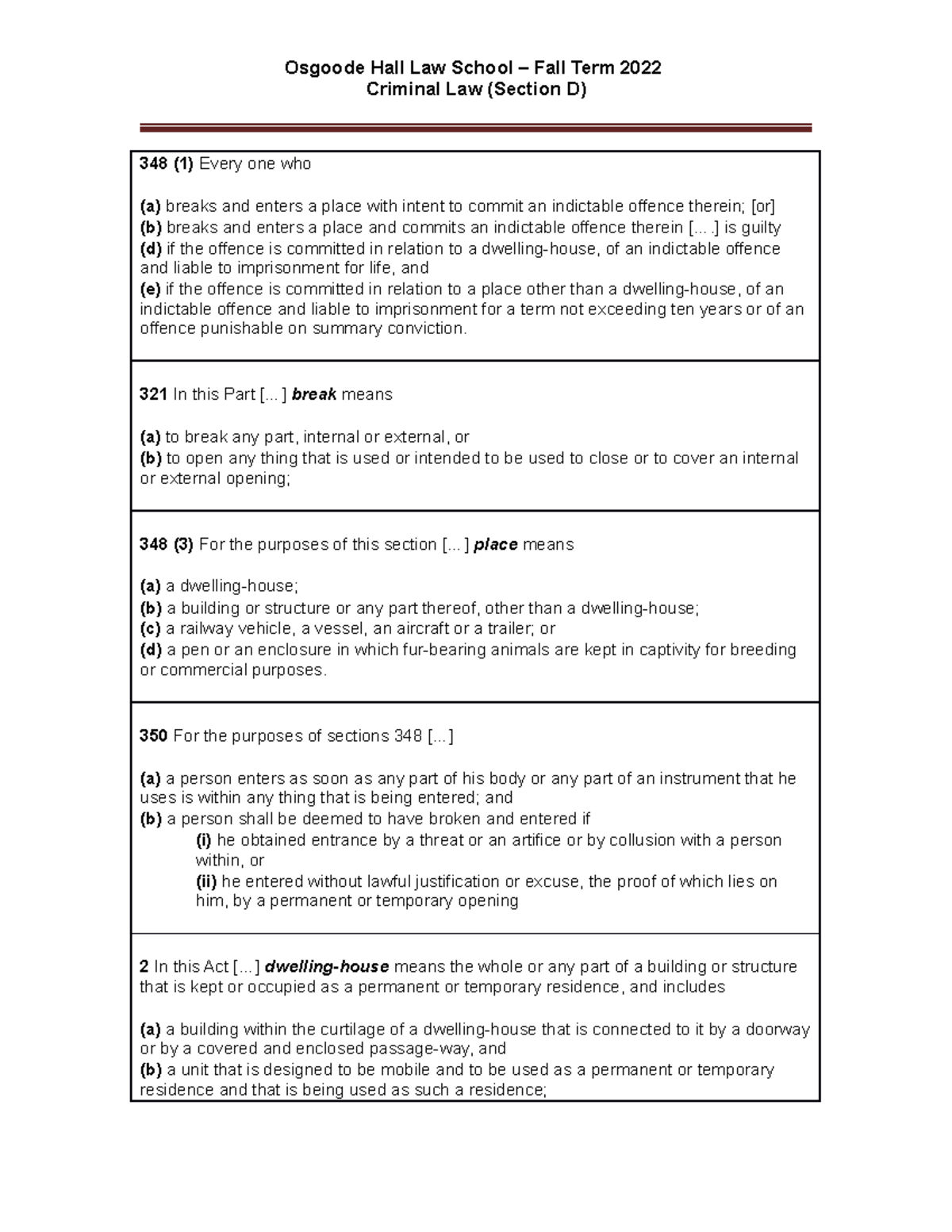 Actus-Reus Scenarios - Actus reus practicer questions - Osgoode Hall ...