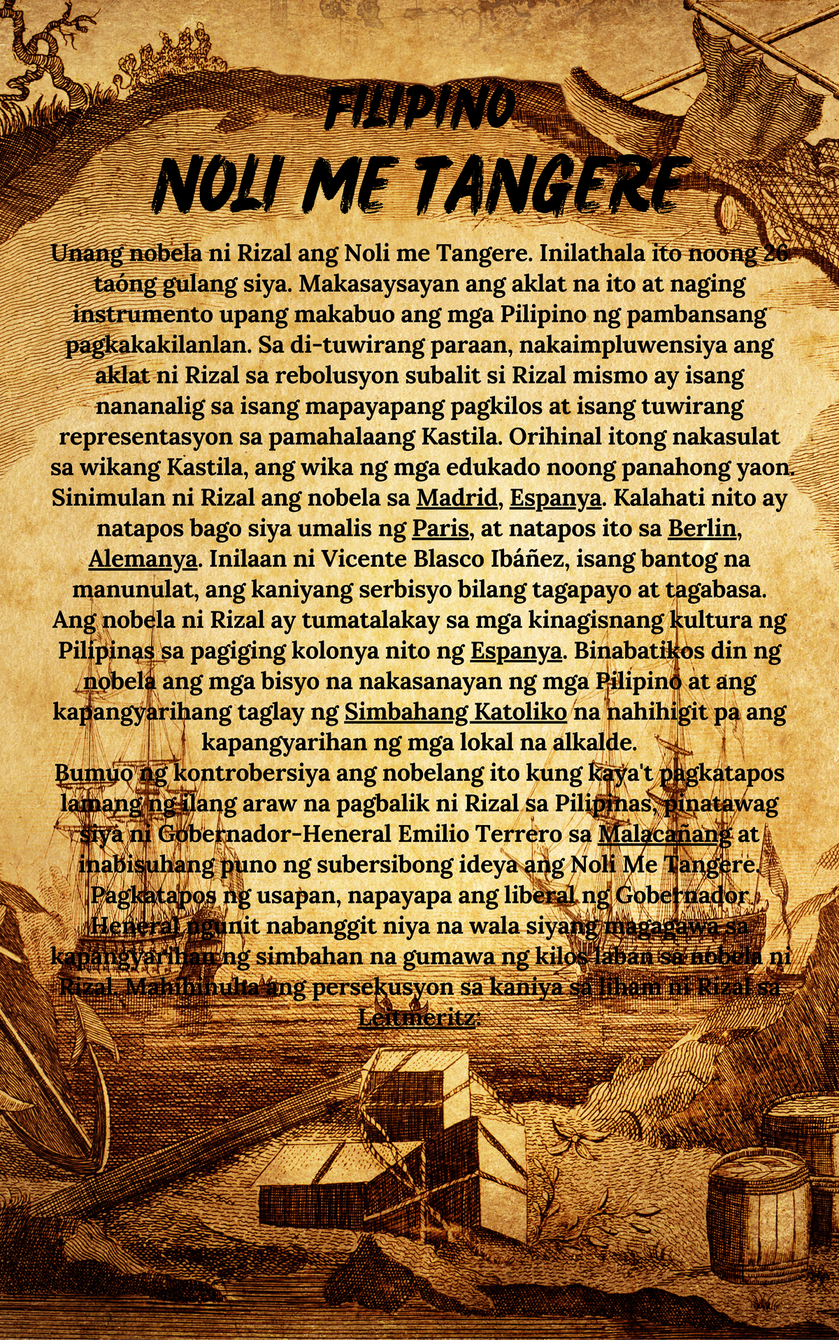 Catamora-1 - NOLI AND EL FILI HISTORY - Unang nobela ni Rizal ang Noli ...