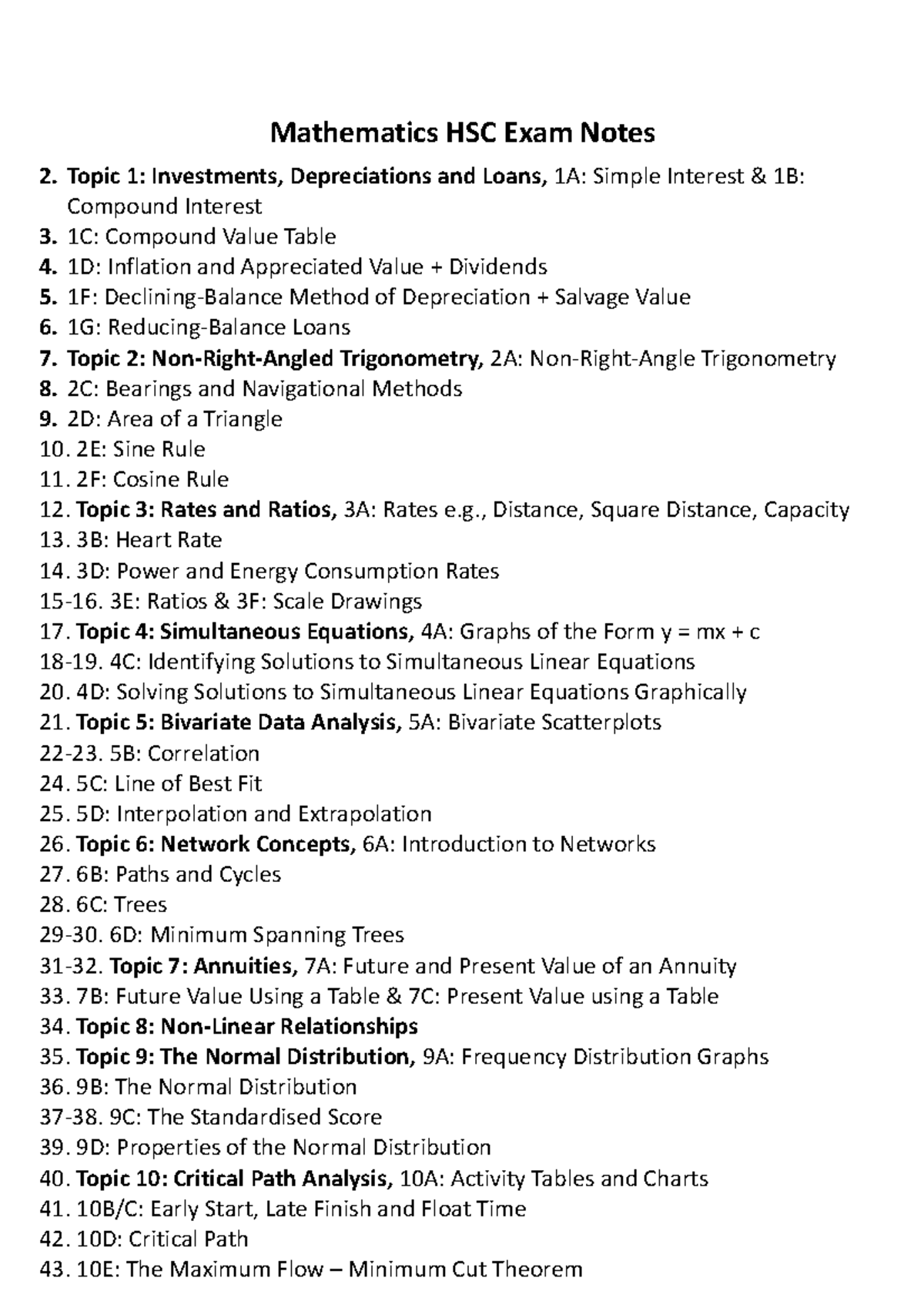 Mathematics HSC Exam Notes - Topic 1: Investments, Depreciations and ...