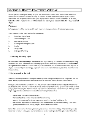 Essay Guide 2 - Essay Guide Political theory is a diverse field that ...