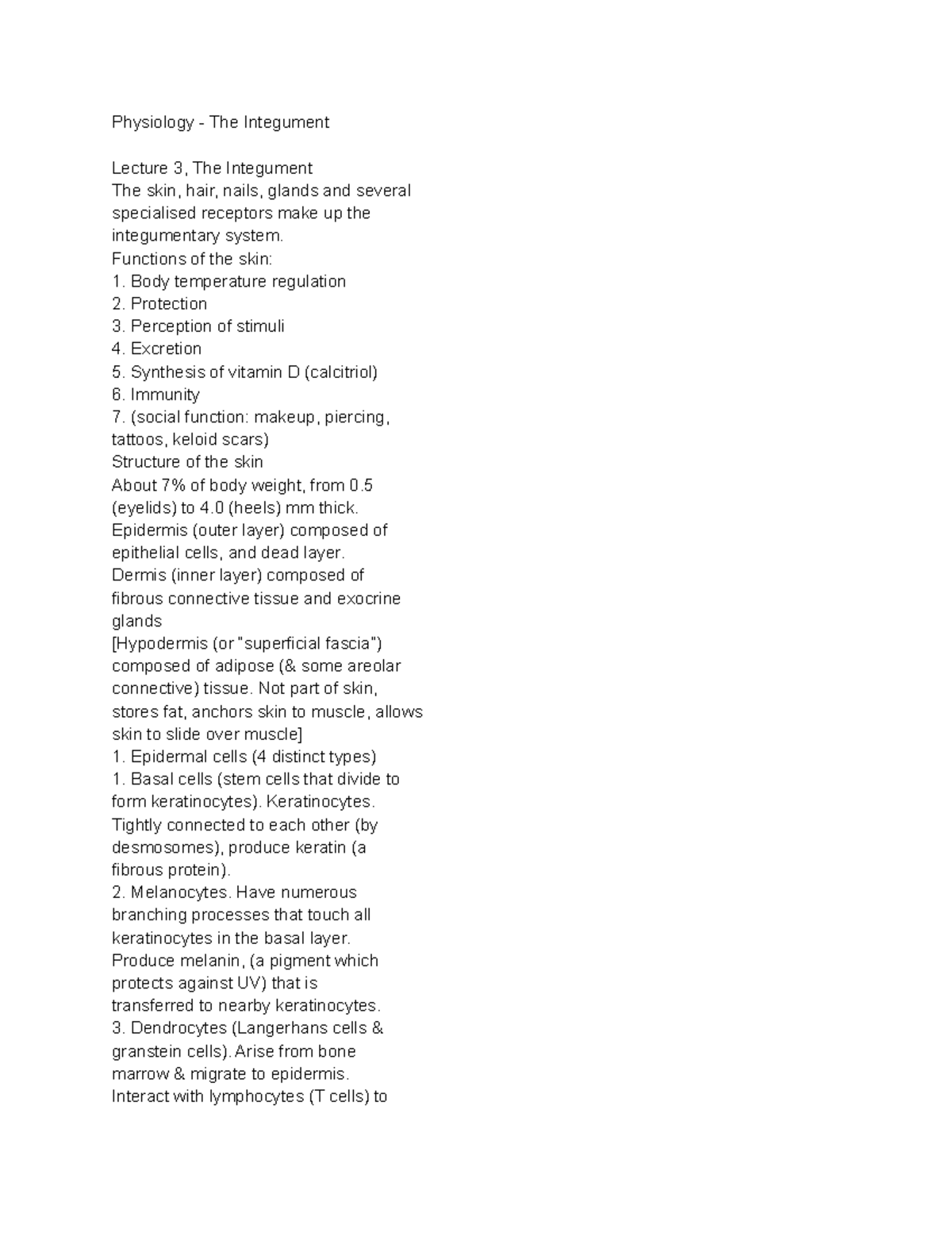 Physiology - Human Anatomy and Kinanthropometry - The Integument ...