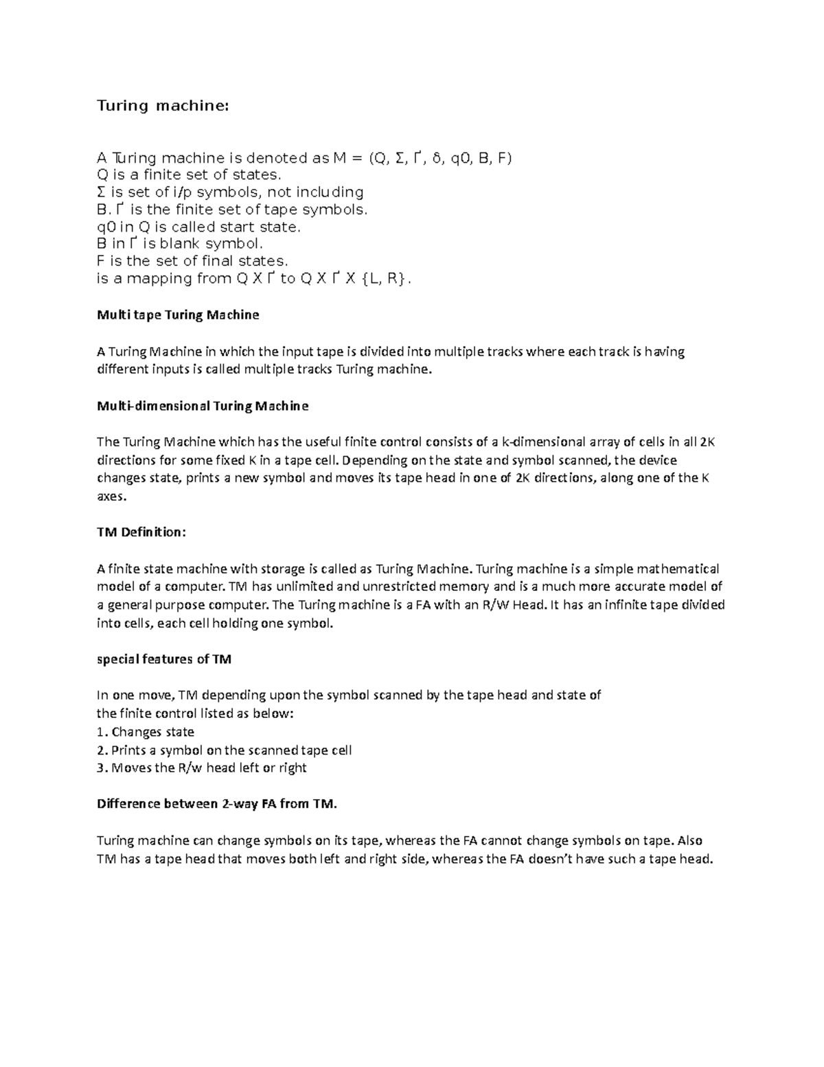 4 Turing Machine Algorithm And Problems Turing Machine A Turing