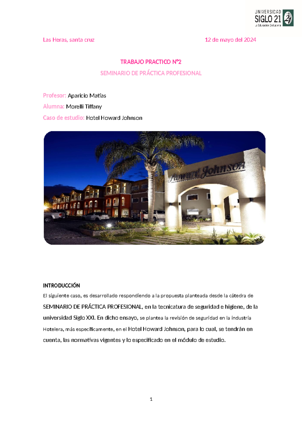 Seminario de practica trabajo 2 - Las Heras, santa cruz 12 de mayo del ...