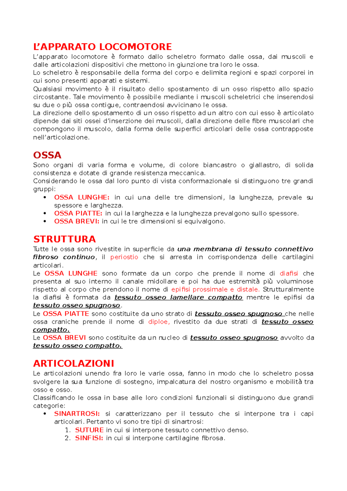 Apparato locomotore - Anatomia - L’APPARATO LOCOMOTORE L’apparato ...