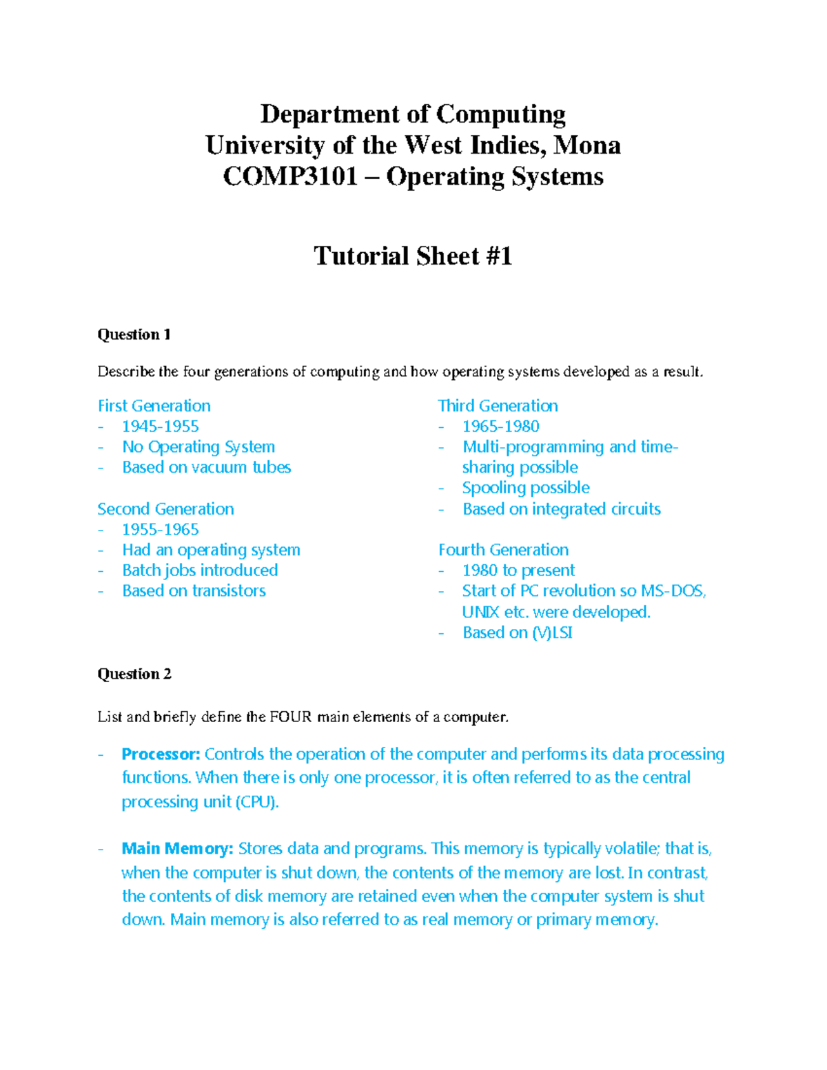 All Tutorials - Department of Computing University of the West Indies ...