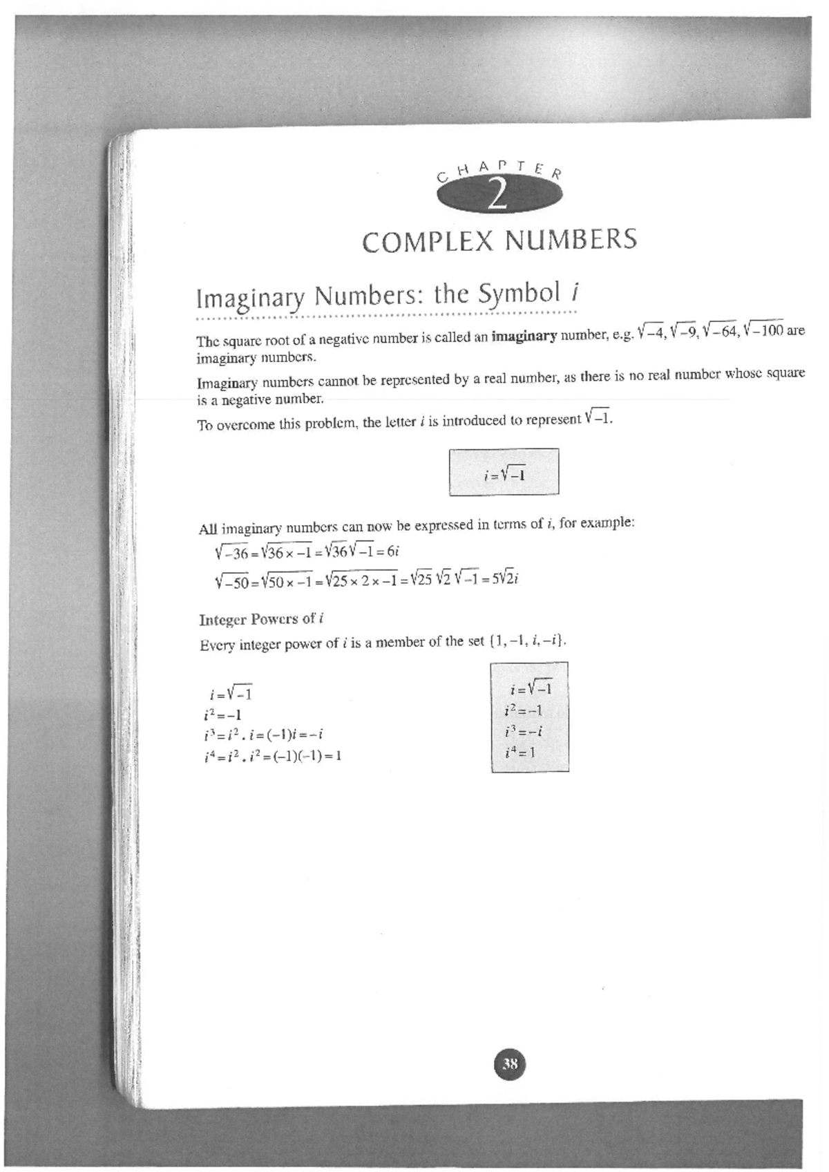 Notes OF Complex NO - to revise - CHAPTER 2 COMPLEX NUMBERS Imaginary ...